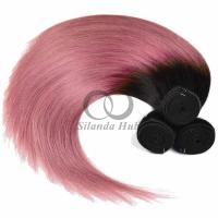 China Straight Remy Human Hair Bundles #T1B Pink Brazilian Weave 10-28 Inch 3 Bundles for sale