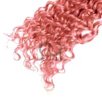 China T1B Pink Deep Wave Remy Human Hair Bundles 10-28 Inch Brazilian Sew In Weave 3 Bundles for sale