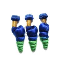 China Blue Green Loose Wave Remy Human Hair Bundles Sew In Weave Brazilian 10 28 Inch for sale
