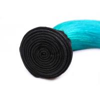 China Straight Remy Human Hair Bundles 14-28 Inch T1B Light Blue Blue Brazilian Weave 3 Bundles for sale