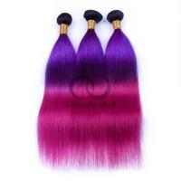China Straight Remy Human Hair Bundles #T1B Purple Rose Red 14-28 Inch Brazilian Weave for sale