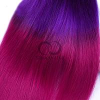 China Straight Remy Human Hair Bundles #T1B Purple Rose Red 14-28 Inch Brazilian Weave for sale