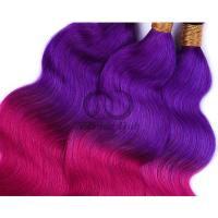 China T1B Purple Rose Red Body Wave Remy Human Hair Bundles 14 28 Inch Brazilian Sew In Weave for sale