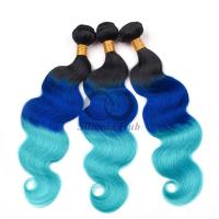 China T1B Blue Light Blue Body Wave Remy Human Hair Bundles 14-28 Inch Sew In Weave Brazilian Bundle Deals for sale