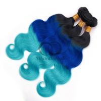 China T1B Blue Light Blue Body Wave Remy Human Hair Bundles 14-28 Inch Sew In Weave Brazilian Bundle Deals for sale