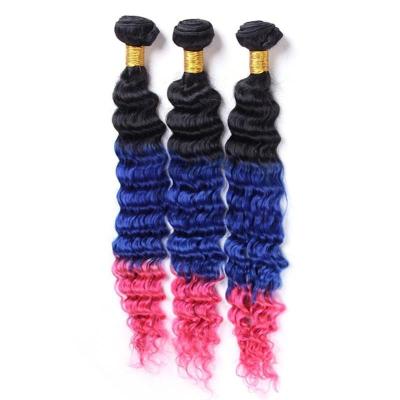 China Deep Wave Remy Human Hair Bundles Brazilian Sew In Weave 14-28 Inch 3 Bundles Per Set for sale