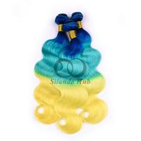 China Blue Light Blue Yellow Body Wave Remy Human Hair Bundles 14 28 Inch Brazilian Sew In Weave for sale