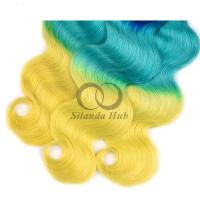 China Blue Light Blue Yellow Body Wave Remy Human Hair Bundles 14 28 Inch Brazilian Sew In Weave for sale