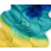 China Blue Light Blue Yellow Body Wave Remy Human Hair Bundles 14 28 Inch Brazilian Sew In Weave for sale