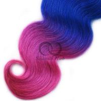 China Remy Human Hair Body Wave Bundles #T1B Blue Rose Red 14-28 Inch Double Wefted Sew In Weave for sale