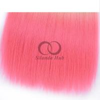 China Remy Human Hair Bundles Straight #T1B/613/Pink Brazilian Weave 14-28 Inch 3 Bundles for sale