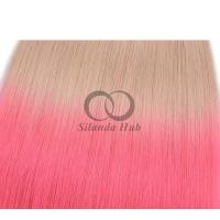China Remy Human Hair Bundles Straight #T1B/613/Pink Brazilian Weave 14-28 Inch 3 Bundles for sale