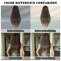 China 32 Inch Long Straight Synthetic Wig Brown Blonde Highlighted Heat Resistant Fiber for Women for sale