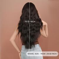 China Natural Black Long Body Wave Synthetic Wig 30 Inch High Temperature Fiber Machine Made for sale