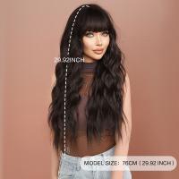 China Natural Black Long Body Wave Synthetic Wig 30 Inch High Temperature Fiber Machine Made for sale