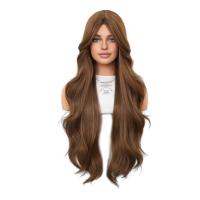 China Light Brown Body Wave Synthetic Wig for Women 31 Inch Long Machine Made for sale