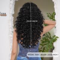 China 23 Inch Deep Curly Synthetic Wig Natural Black High Temperature Fiber Machine Made for sale