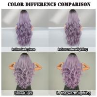 China Fashion Long Body Wave Dark Root Hair Purple Synthetic Wig 28 Inch for Women for sale