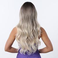 China Fashion Long Body Wave Dark Root Blonde Synthetic Wig 28 Inch for Women for sale