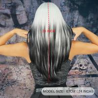 China 24 Inch Long Straight Synthetic Wig Blonde Black High Temperature Fiber for Women for sale