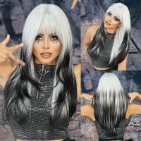China 24 Inch Long Straight Synthetic Wig Blonde Black High Temperature Fiber for Women for sale