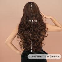 China Fashion Long Body Wave Highlighted Synthetic Wig Brown Blonde 26 Inch for Women for sale