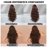 China Fashion Long Body Wave Highlighted Synthetic Wig Brown Blonde 26 Inch for Women for sale