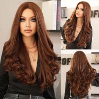 China Fashion Long Body Wave Hair Auburn Synthetic Wig 27 Inch for Women for sale