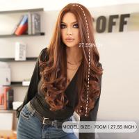 China Fashion Long Body Wave Hair Auburn Synthetic Wig 27 Inch for Women for sale