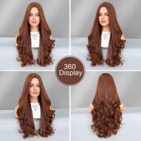 China Fashion Long Body Wave Hair Auburn Synthetic Wig 27 Inch for Women for sale