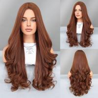 China Fashion Long Body Wave Hair Auburn Synthetic Wig 27 Inch for Women for sale