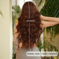 China Fashion Long Body Wave Brown Synthetic Wig for Women 28 Inch for sale