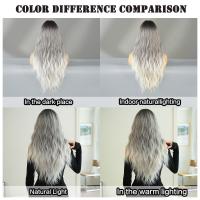 China Fashion Long Body Wave Dark Root Synthetic Wig Grey Blonde 26 Inch for Women for sale
