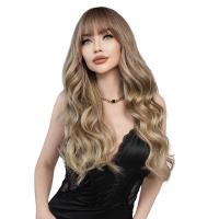 China Blonde Body Wave Synthetic Wig 26 Inch Long Hair for Women High Temperature Fiber for sale