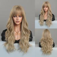 China Blonde Body Wave Synthetic Wig 26 Inch Long Hair for Women High Temperature Fiber for sale