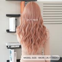 China Fashion Long Body Wave Hair Pink Synthetic Wig 26 Inch for Women for sale