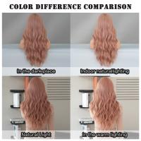China Fashion Long Body Wave Hair Pink Synthetic Wig 26 Inch for Women for sale