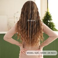 China Fashion Long Deep Wave Two Tone Brown Blonde Synthetic Wig 28 Inch for Women for sale