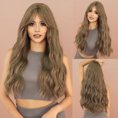 China Blonde Body Wave Synthetic Wig 26 Inch Long Hair for Women High Temperature Fiber for sale