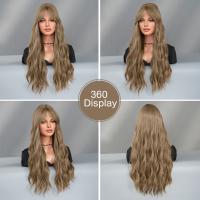 China Blonde Body Wave Synthetic Wig 26 Inch Long Hair for Women High Temperature Fiber for sale