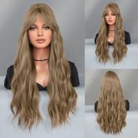 China Blonde Body Wave Synthetic Wig 26 Inch Long Hair for Women High Temperature Fiber for sale