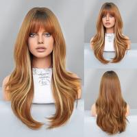 China Fashion Long Body Wave Highlighted Blonde Synthetic Wig 24 Inch for Women for sale