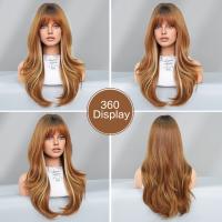 China Fashion Long Body Wave Highlighted Blonde Synthetic Wig 24 Inch for Women for sale