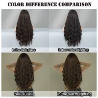 China 30 Inch Long Deep Wave Synthetic Wig Natural Black High Temperature Fiber Machine Made Women for sale