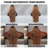 China Long Body Wave Dark Root Brown Synthetic Wig 28 Inch High Temperature Fiber for Women for sale
