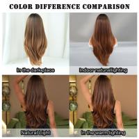 China Fashion Long Body Wave Dark Root Hair Brown Synthetic Wig 26 Inch for Women for sale