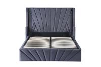 China Queen Size Gray Velvet Upholstered Storage Platform Bed Tufted for sale