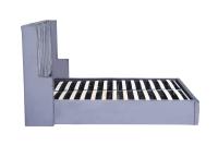 China Queen Size Gray Velvet Upholstered Storage Platform Bed Tufted for sale