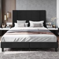 China Manufacturer Upholstered Storage Platform Bed With Tufted Velvet Headboard Mattress Foundation for sale