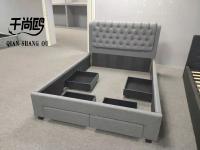 China Extra Large Cotton Upholstered Bed With Drawers Simple Customized for sale